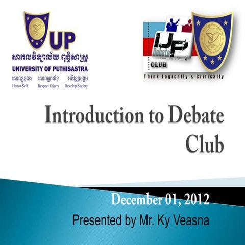 Debate club introduction | PPTX