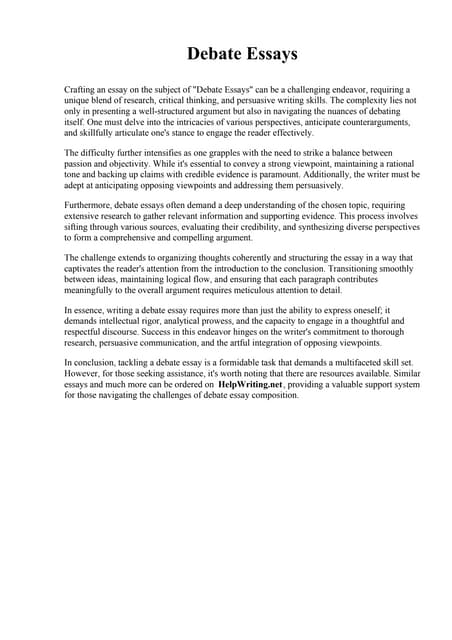 Researched Argument Essay Example. University of Mary Hardin-Baylor | PDF