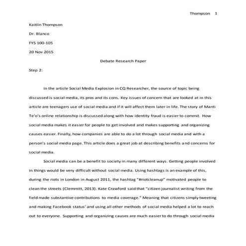 Debate reseach paper | PDF