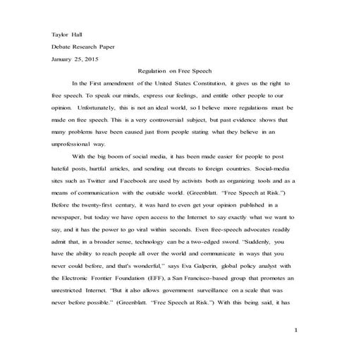 Debate research paper | DOCX
