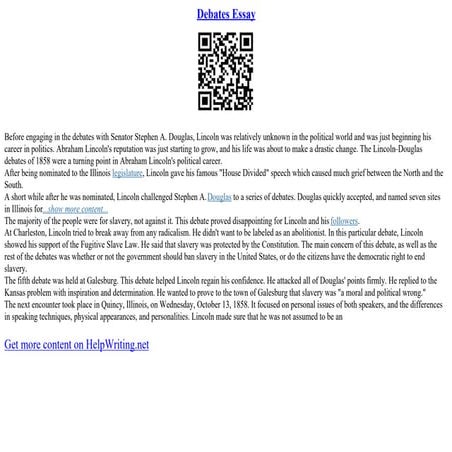 Example Of Debate Essay | PDF