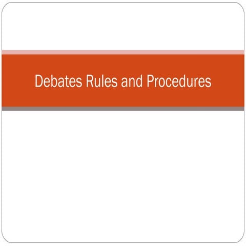Debates rules | PPT