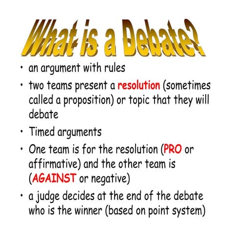 Rules and Guidelines on Debate Competition | PPT