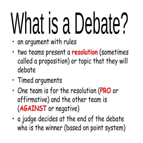 Conducting a debate | PPTX