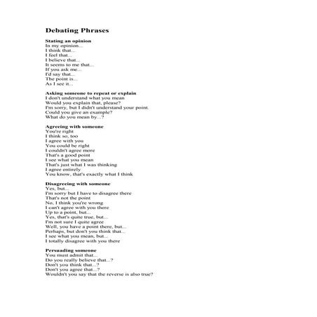 Debating phrases | DOC