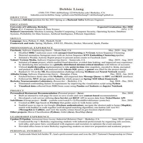Debbie Liang resume | PDF