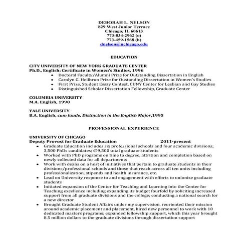 Debbie's resume | DOCX | Postgraduate Education | College Education
