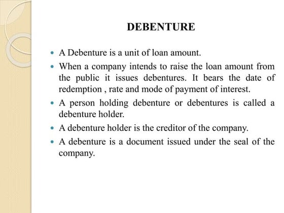 Debentures | PPT