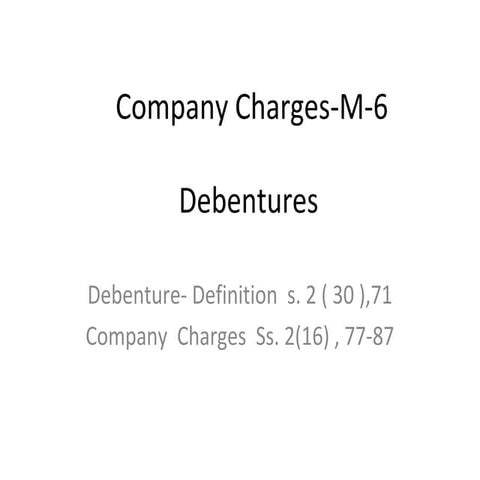 Debentures | PPT