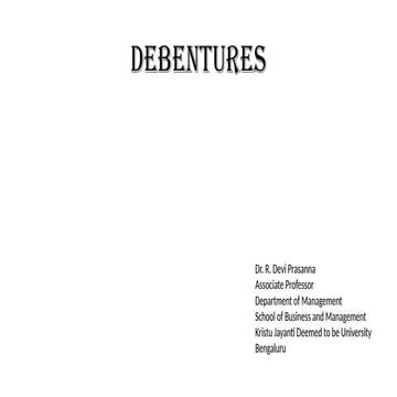 “Debentures Simplified: Smart Debt Tools” | PPTX