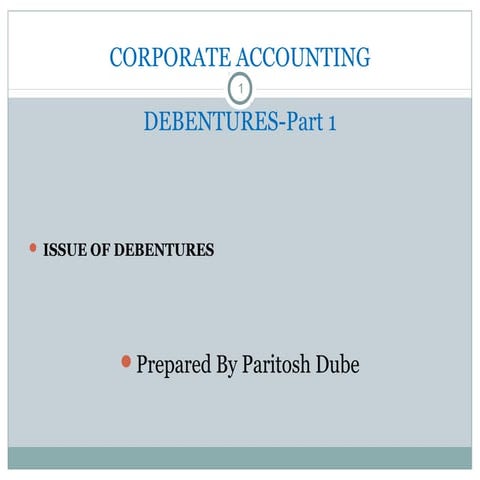 Debentures part 1 | PPT