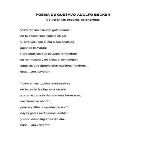 Poema de Gustavo Adolfo Becker | DOCX