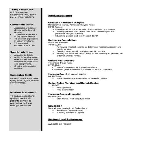 Tracy Resume 2014 | DOCX