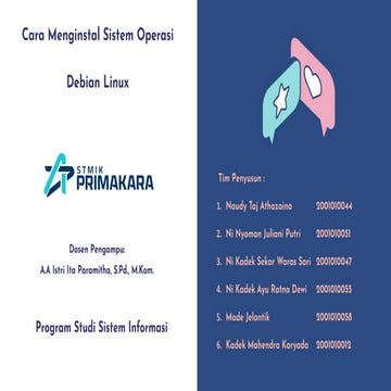 Manual Book Tutorial Instalasi Sistem Operasi Debian Linux | PPT