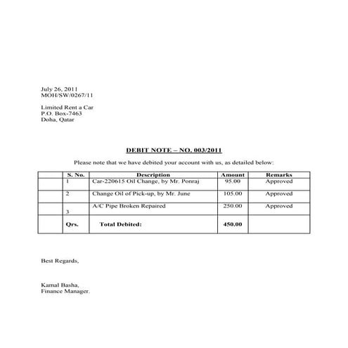 Debit note 3-limited rent | DOCX