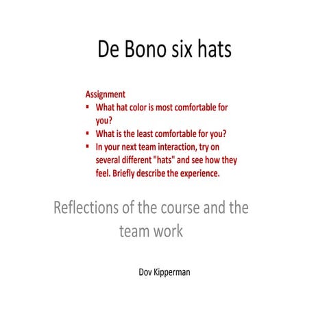 De bono six hats individual assignment- dov | PPTX