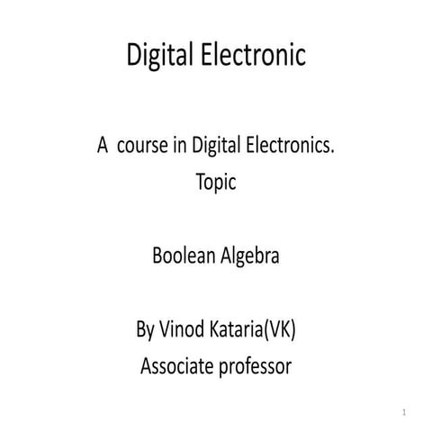 De boolean algebra | PPT