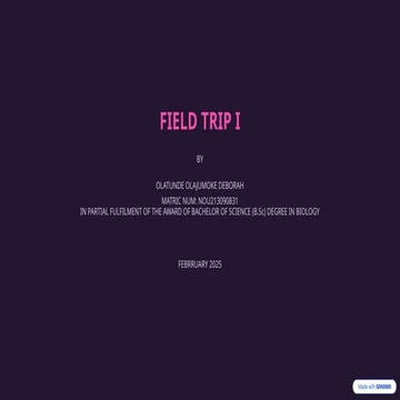 DEBORAH FIELD TRIP I to oop zoo educational | PPTX