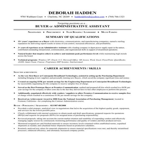 Deborah Hadden Resume Cb1 | PDF