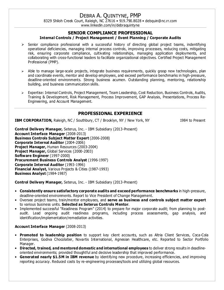 Debra quintyne resume 2015