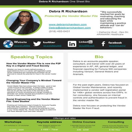 Debra R Richardson Speaker One Sheet | PDF