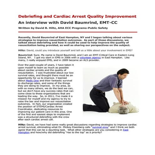 Debriefing and Cardiac Arrest Quality Improvement | PDF