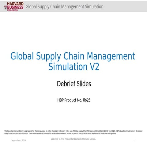Debrief_SlidesSupply Chain Simulation Brief | PPT