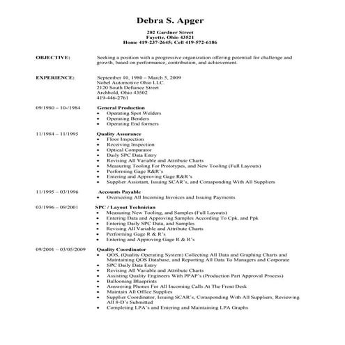 Deb's resume 3 | DOC