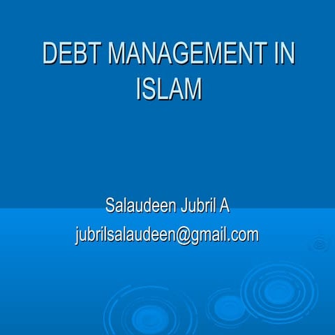 Debt management In Islam | PPT