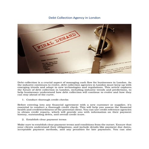 Personal Debt Collection | PDF