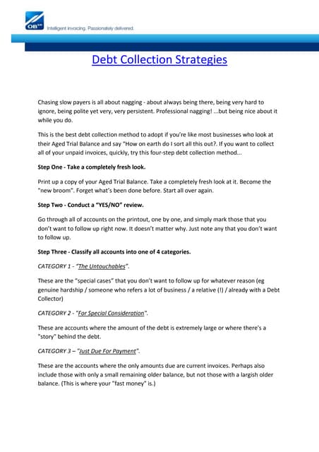 Debt collection strategies | PPT