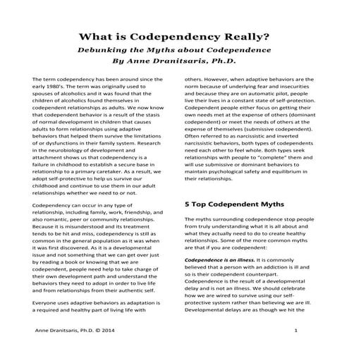 Debunking the Myths about Codependency | PDF