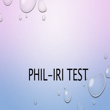 PHIL-IRI. Test | PPTX