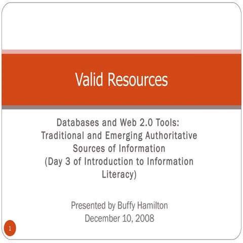 Day 3: Introduction to Information Literacy | PPT