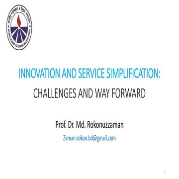 Innovation and service simplication: challenges and way forward | PDF