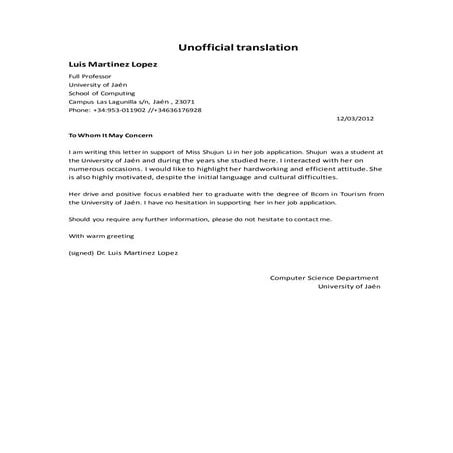 Unofficial translation | DOCX