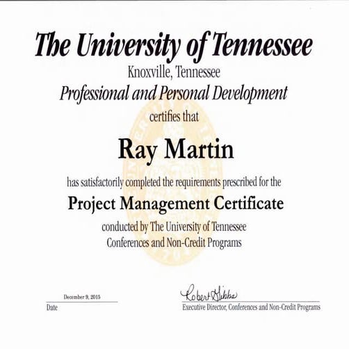 UT Project Management Certificate | PDF