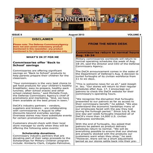 De ca commissary connection | PDF