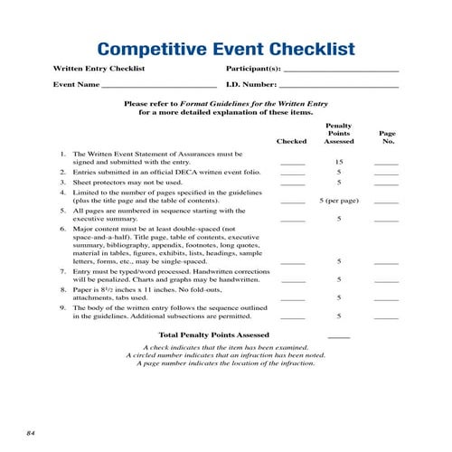 Deca Competitive Events | PDF