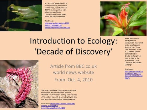 Introduction To Ecology | PPT