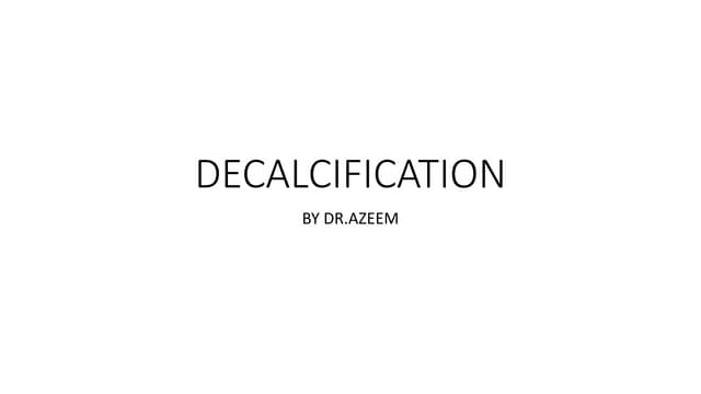 Decalcification | PDF