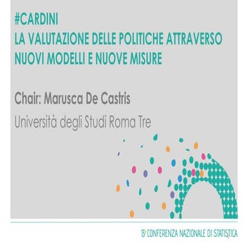 Marusca De Castris, La valutazione delle politiche attraverso nuovi ...