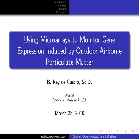 Using Microarrays to Monitor Gene Expression Induced by Outdoor Airborne Particulate Matter | PDF
