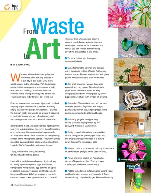 Crafting with Recycled Materials: Teaching Sustainability and ...