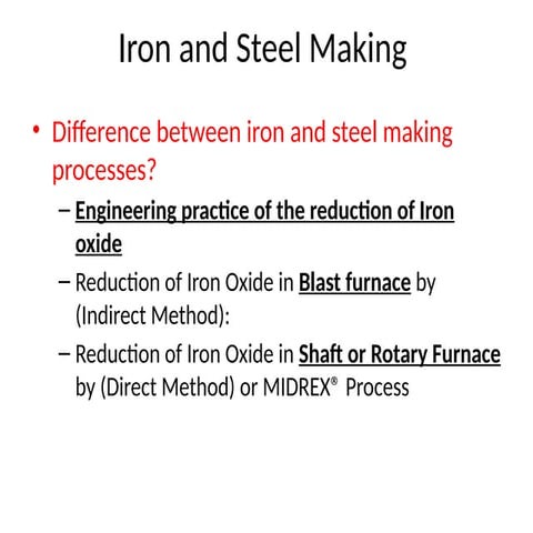 Steel Making: Lecture open hearth furnace | DOCX