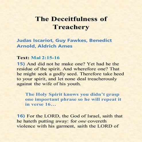 THE DECEITFULNESS OF TREACHERY | PDF