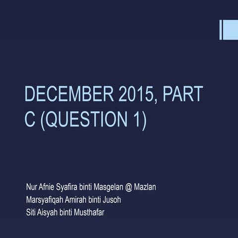 december 2015 PART C QUESTION 1 INSOLVENCY | PPT