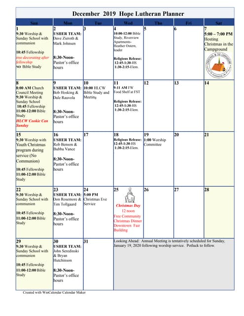 January 2019 calendar | PDF