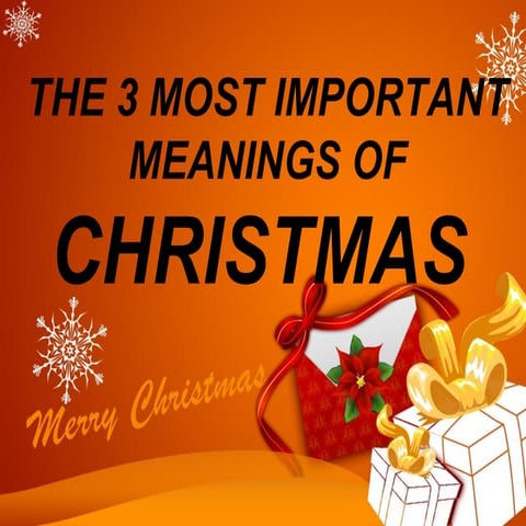 December 20, 2015 - Sunday Message -THE 3 MOST IMPORTANT MEANINGS OF ...