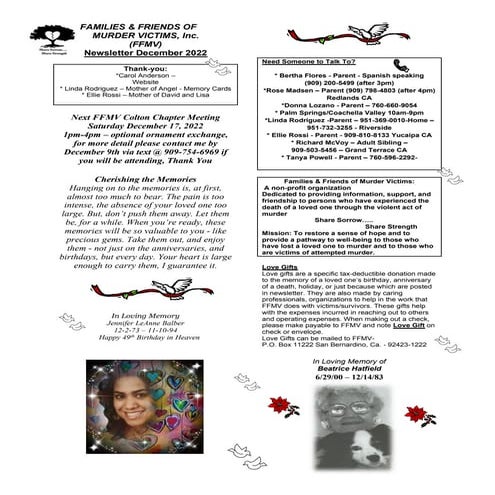Families & Friends of Murder Victims, INC (FFMV) | PDF